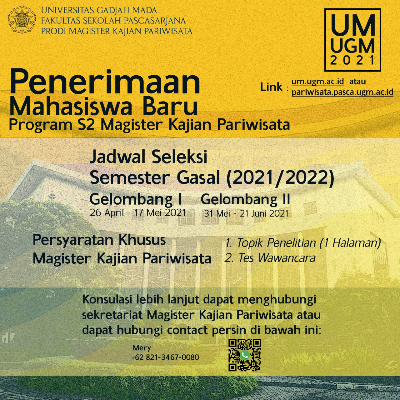 Program Studi Kajian Pariwisata – Universitas Gadjah Mada