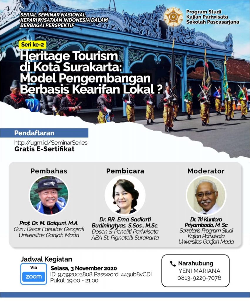 SSN Kepariwisataan #2 Heritage Tourism di Kota Surakarta: Model Pengembangan Berbasis Kearifan ...